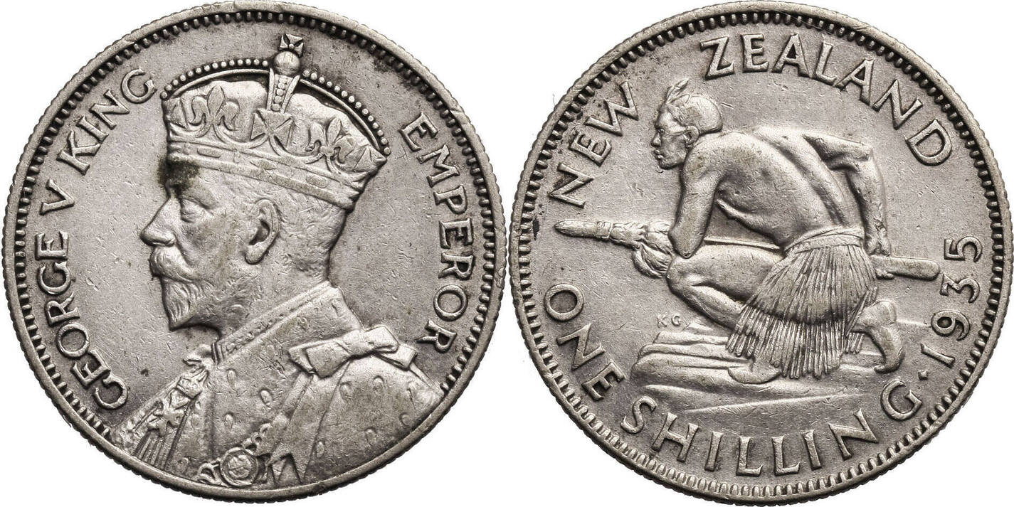 New Zealand Shilling 1935 George V VF | MA-Shops