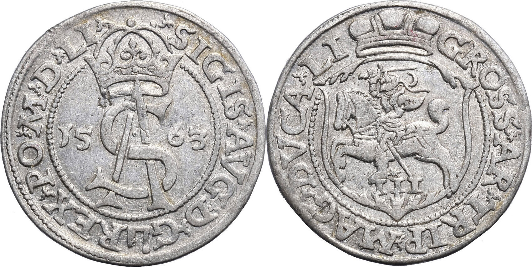 Poland / Lithuania Lithuanian Trojak (3 Groschen) 1563 Zygmunt II ...