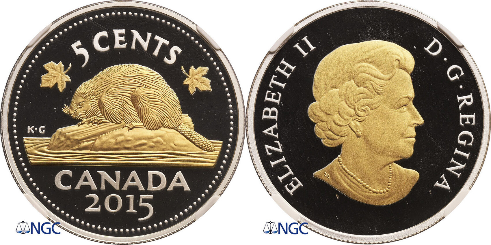 Canada Silver 5 Cents 2015 The Beaver NGC PF 69 Ultra Cameo | MA-Shops