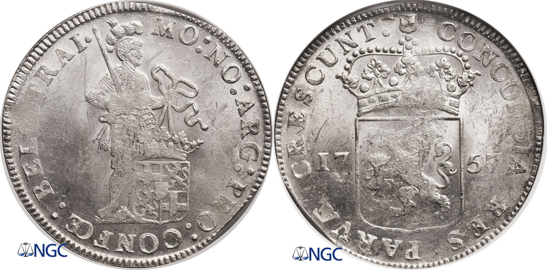 Netherlands - Utrecht Thaler (Zilveren Dukaat) 1757 / 6 NGC MS 63 | MA ...