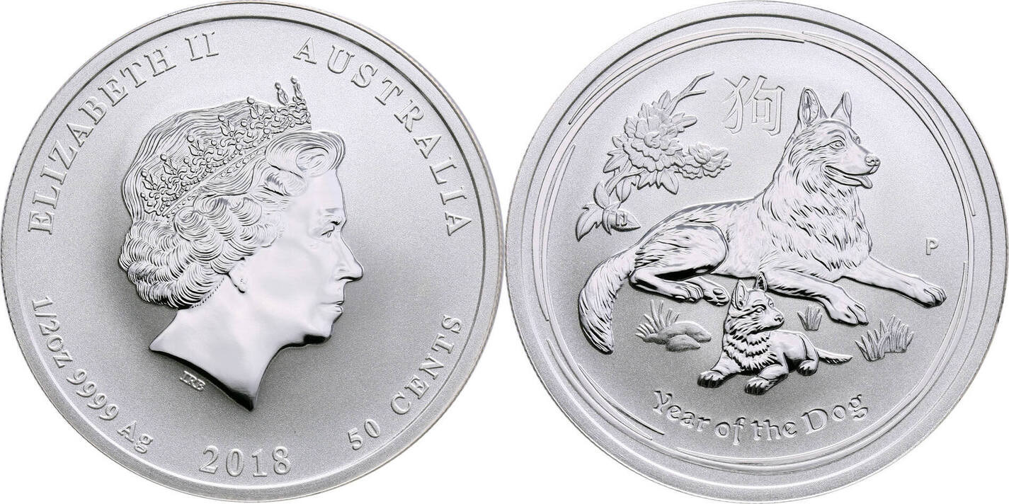 Australia 50 Cents 2018 Year of the Dog UNC | MA-Shops