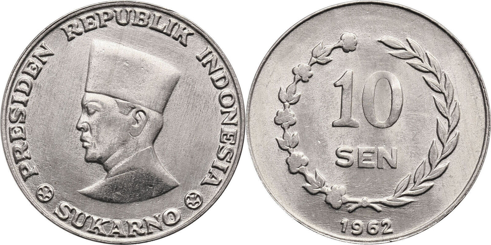 Indonesia, Riau Archipelago 10 Sen 1962 Sukarno (RIAU - KEPULAUAN) aUNC | MA-Shops