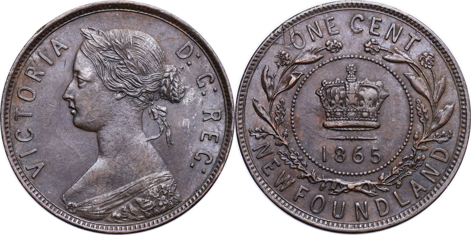 Canada, Newfoundland Large Cent 1865 Victoria XF | MA-Shops