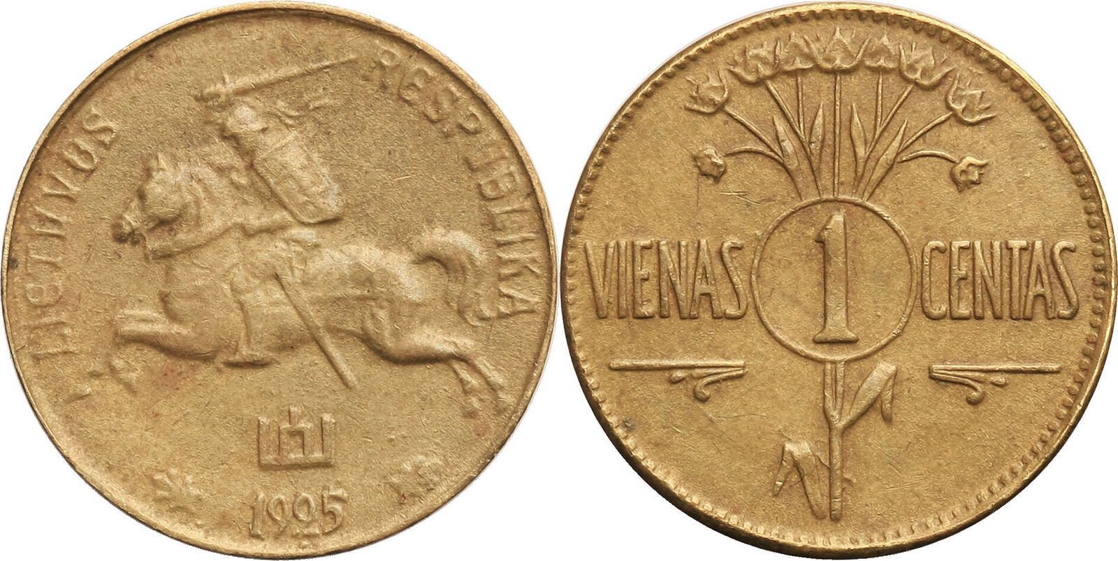Lithuania 1 Centas 1925 aXF | MA-Shops