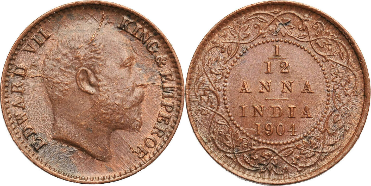 India British 1/12 Anna 1904 (c) Edward VII UNC | MA-Shops