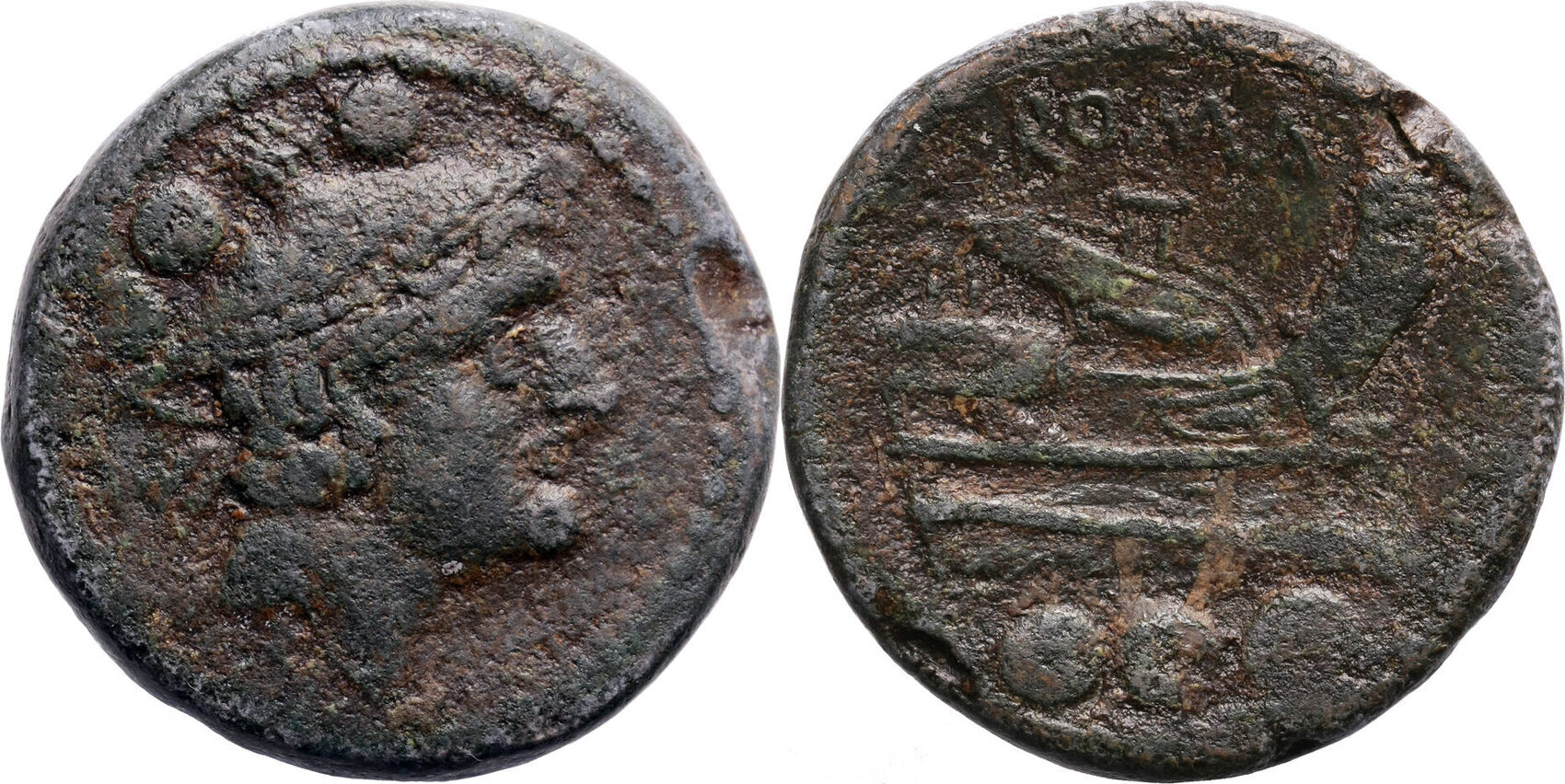 The Roman Republic heavy Quadrans ca. 214-212 BC Luceria aVF/F | MA-Shops