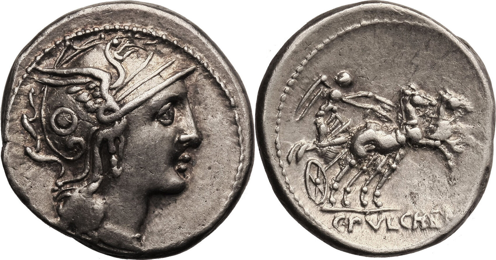 The Roman Republic AR Denarius 110-109 BC C. Claudius Pulcher XF | MA-Shops