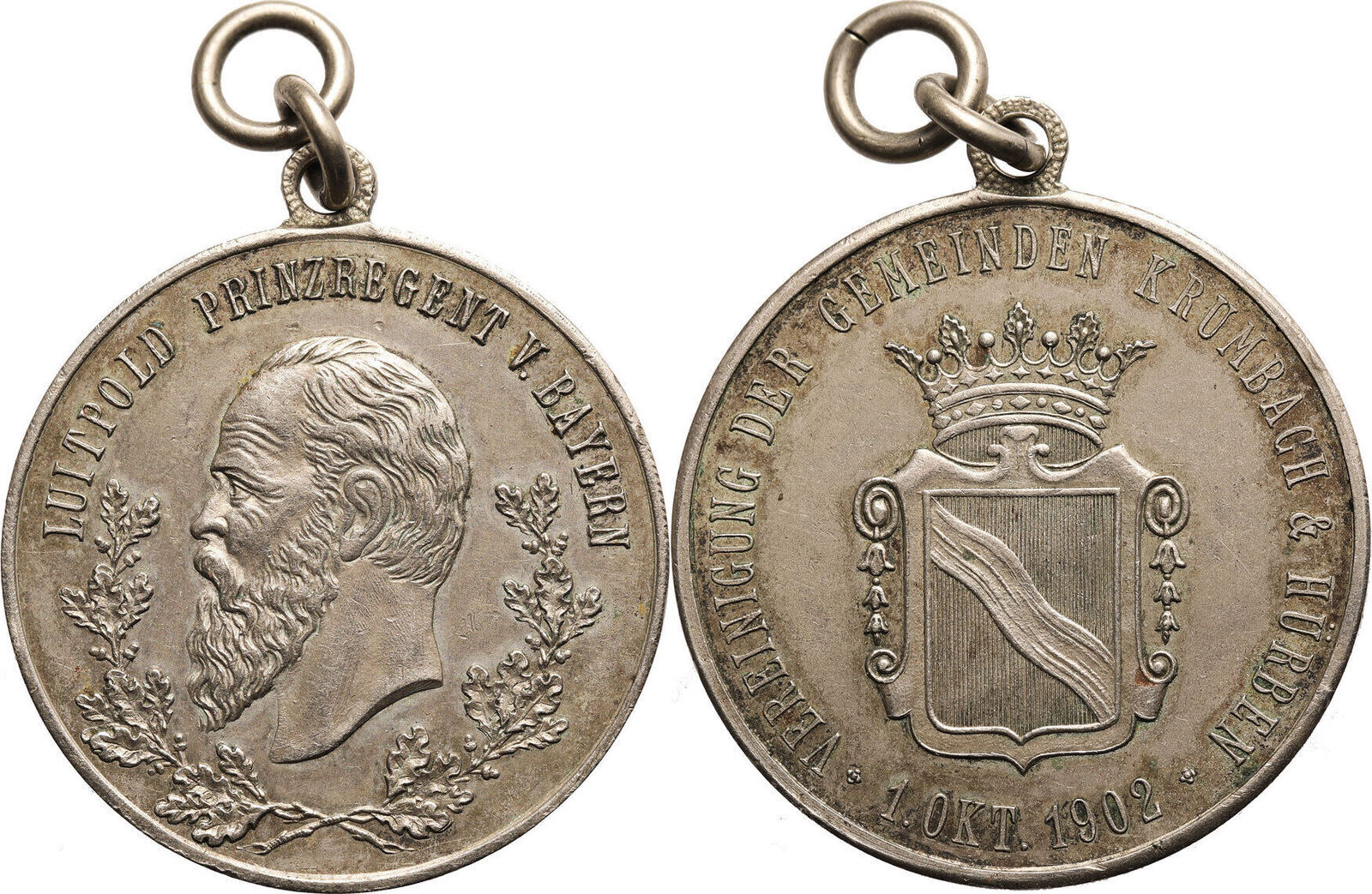 Germany, Bavaria (Bayern) Medal 1902 unification of Krumbach and Hürben ...