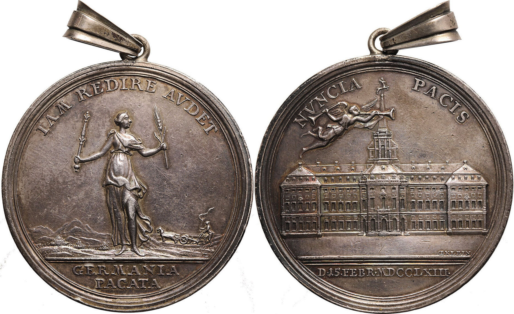 Poland, Silesia / Prussia Silver Medal 1763 Peace of Hubertusburg XF ...