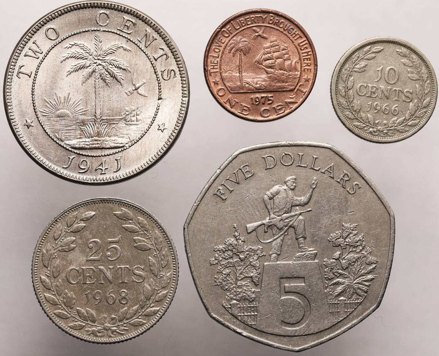 Liberia Set 5 coins 1941-1982 VF/XF | MA-Shops