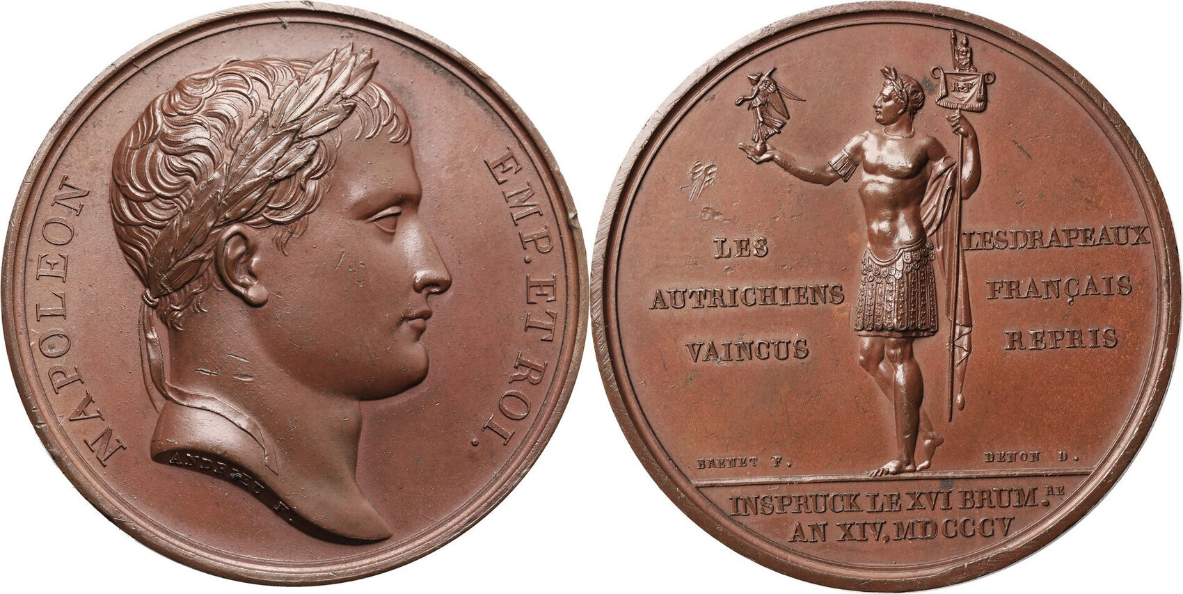 France, Napoleon I Bronze Medal 1805 entry into Innsbruck and the ...