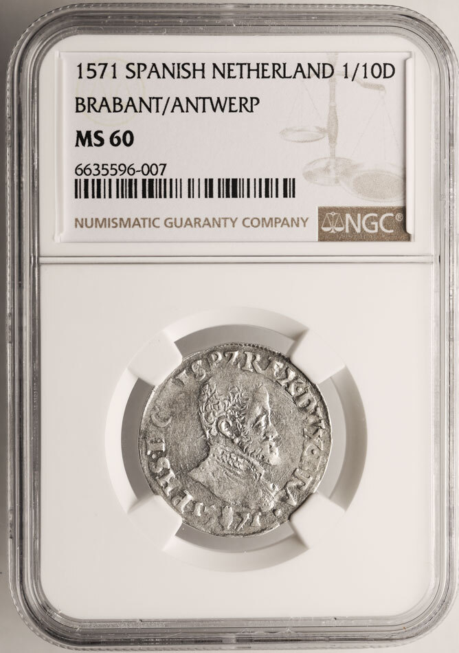 Spanish Netherlands (Belgien) 1/10 Filipsdaalder (1/10 Ecu) 1571 ...