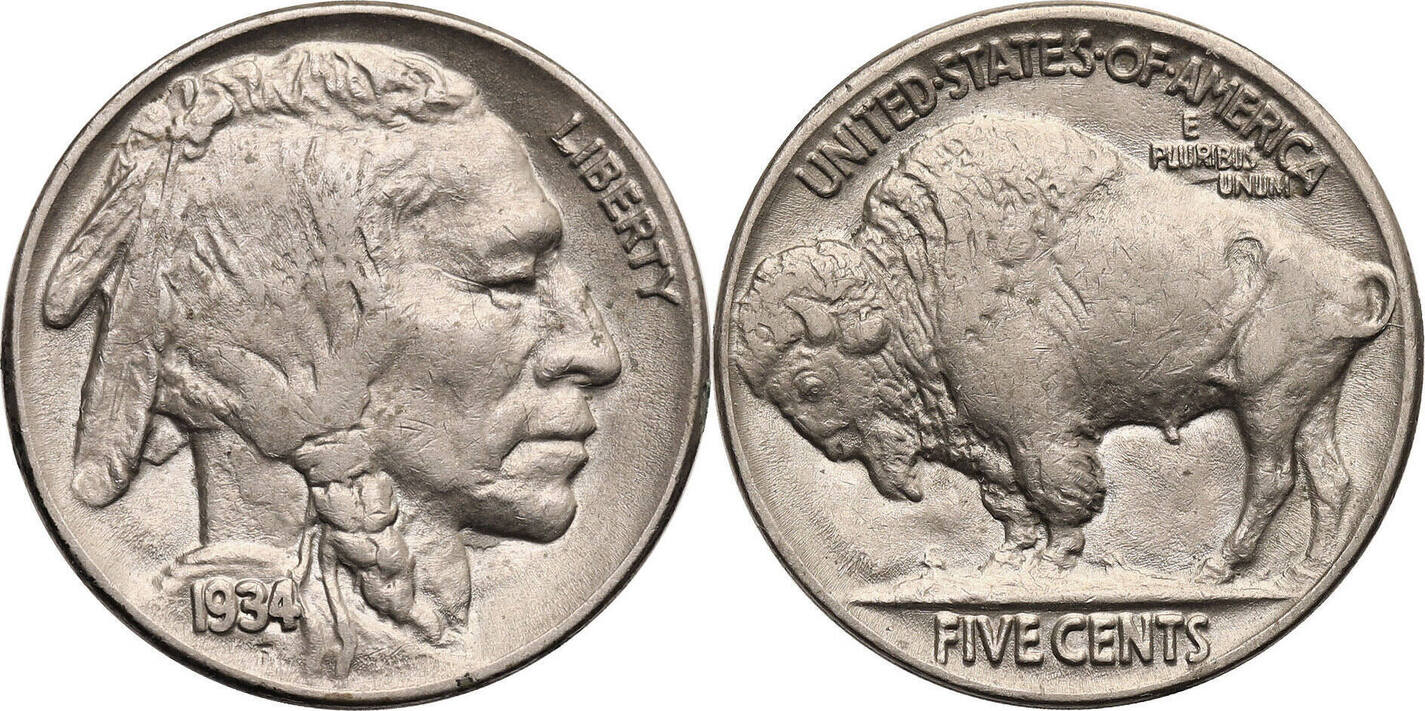 USA 5 Cents (Buffalo Nickel) 1934 Philadelphia XF | MA-Shops