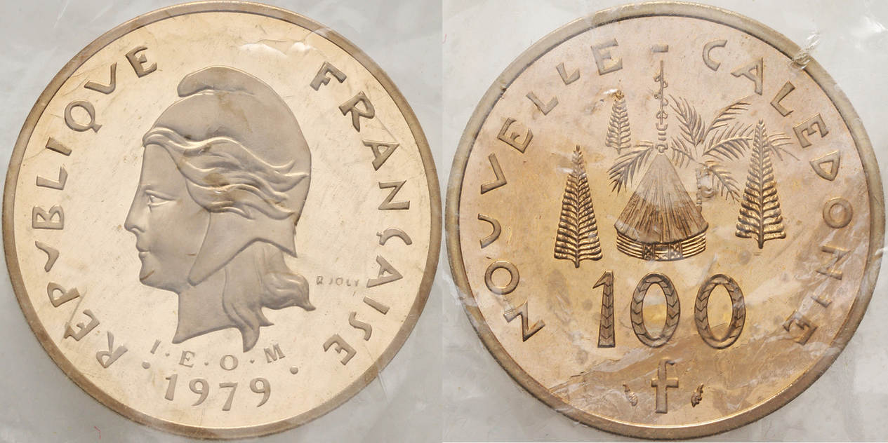 New Caledonia 100 Francs 1979 Piefort, Mintage 150 Pcs BU (MS65-70 ...