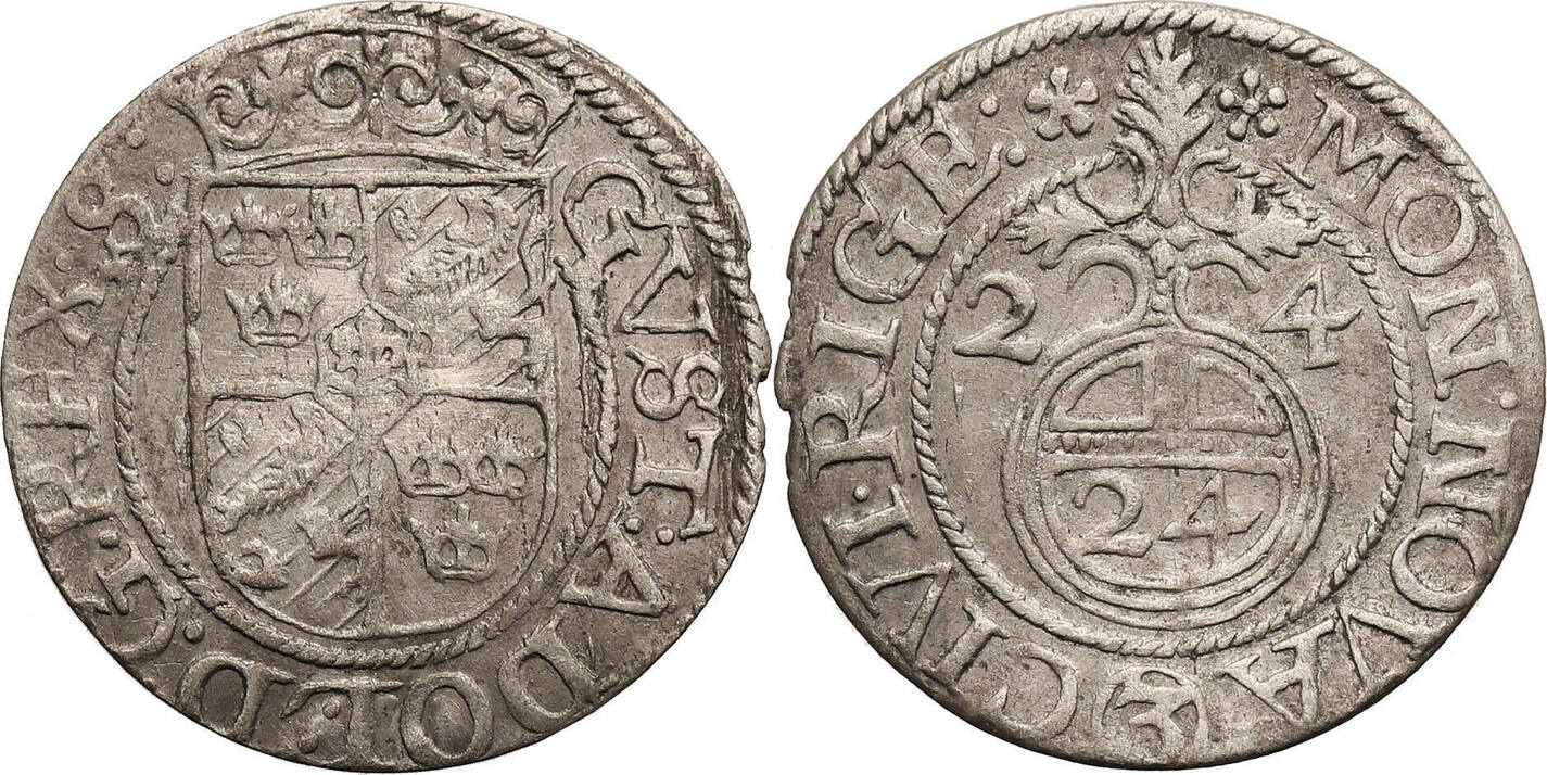 Riga, Swedish occupation Poltorak (1/24 Taler) 1624 Gustav Adolph VF ...