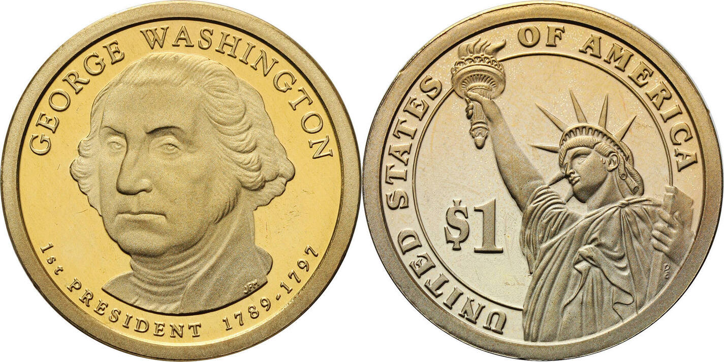 USA Proof 1 Dollar 2007 S 1st President George Washington Proof | MA-Shops