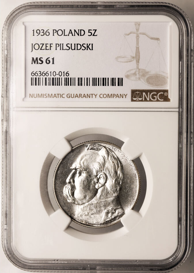 Poland 5 Zlotych 1936 Jozef Pilsudski NGC MS 61 | MA-Shops