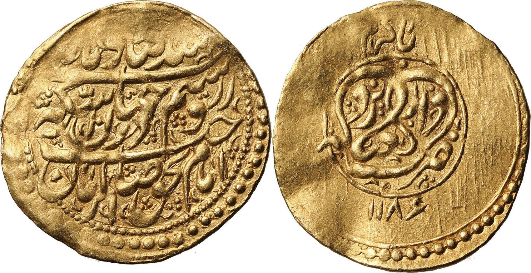 Iran / Persia, Zand Dynasty AV 1/4 Mohur AH 1186 / 1772/1773 AD Karim ...