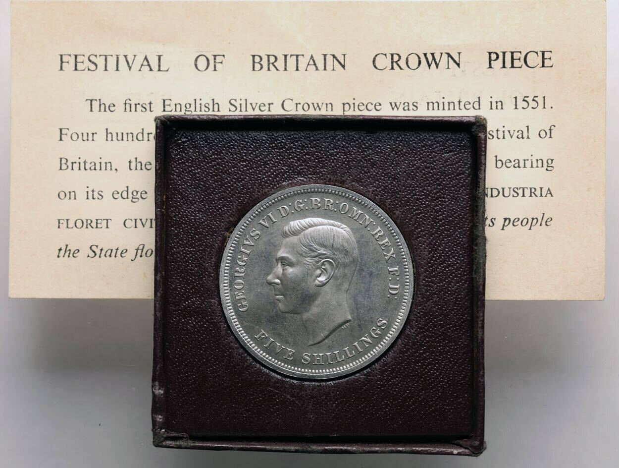 United Kingdom Crown (5 Shillings) 1951 Festival of Britain Prooflike ...