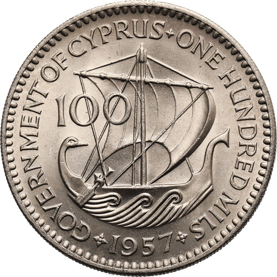Cyprus 100 Mils 1957 BU | MA-Shops
