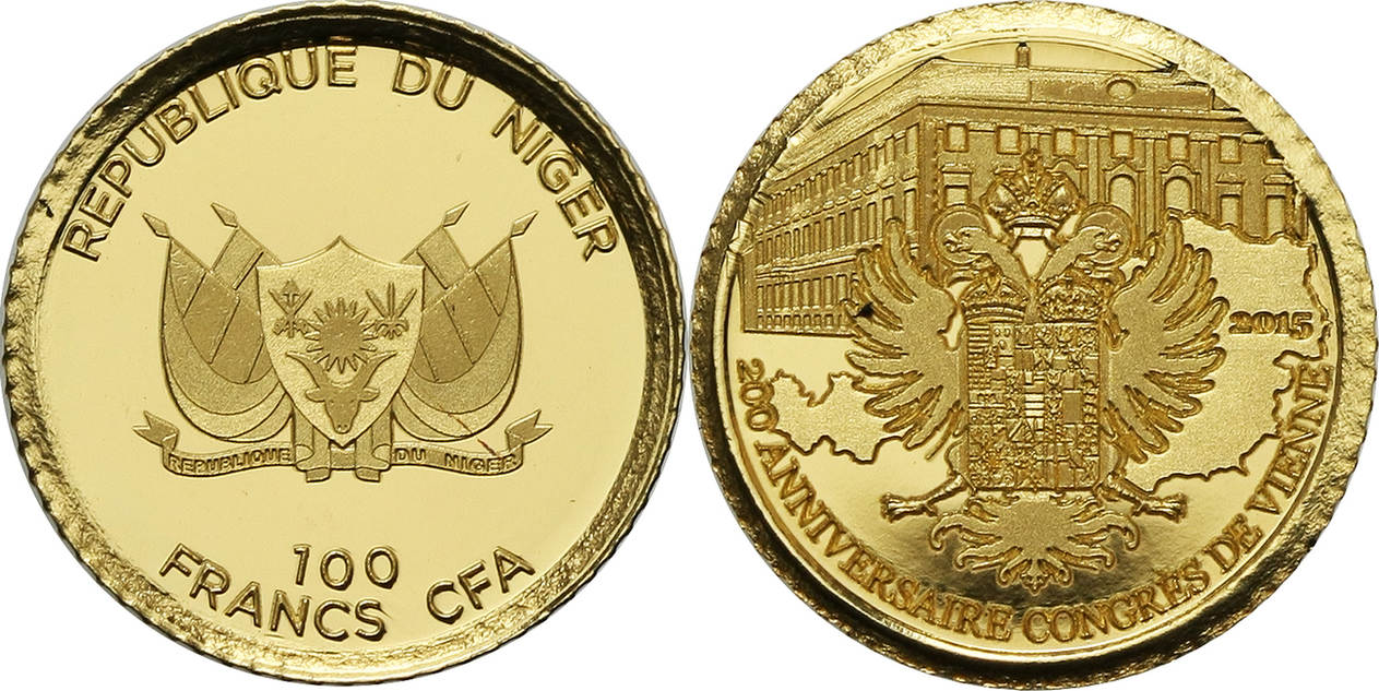 Niger 100 Francs 2015 Vienna Congres, Proof | MA-Shops
