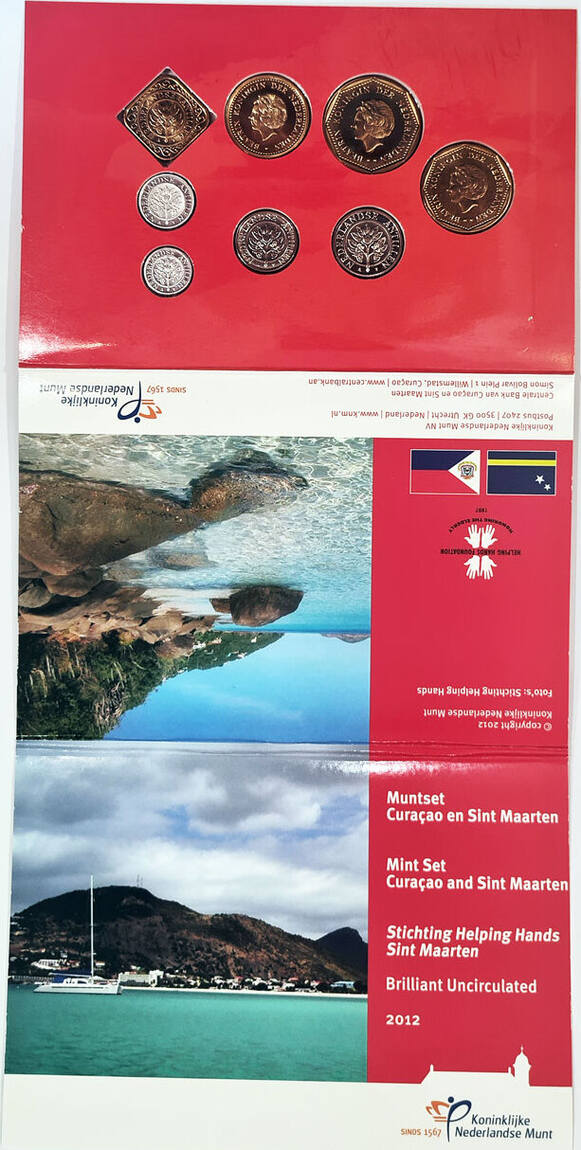 Netherlands Antilles Official annual mint set 2012 Curacao i Sint ...
