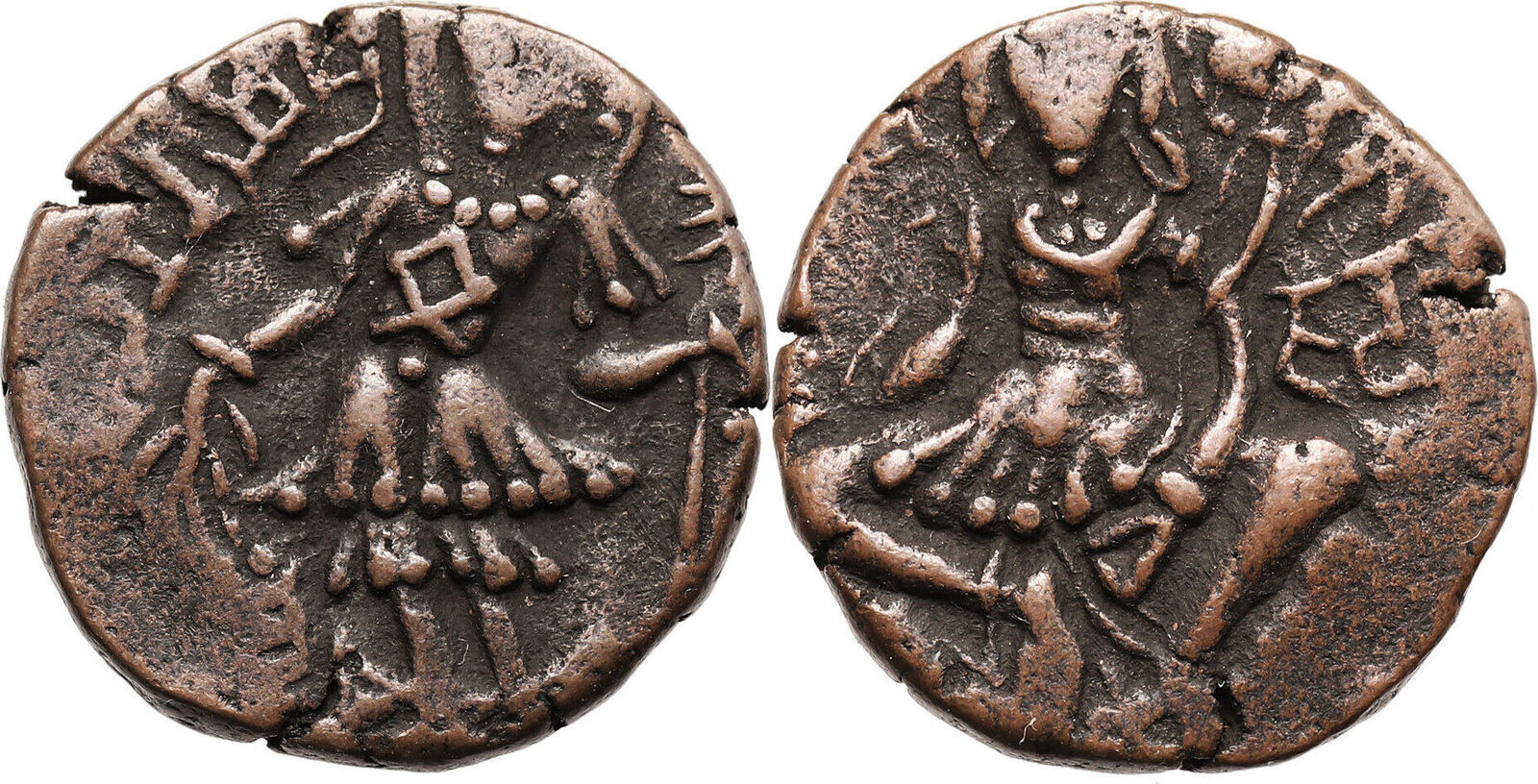 India, Kingdom of Kashmir AE Stater 540-570 AD Taramana II VF+ | MA-Shops