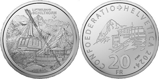 Schweiz 20 Franken SCHILTHORNBAHN 2024 original verpackt Stempelglanz BU | MA-Shops