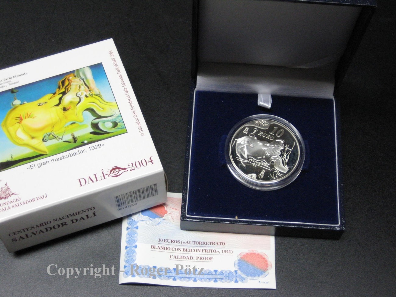 SPANIEN 10 Euro 2003 Silber Salvador Dali - Der große Masturbator PP ...