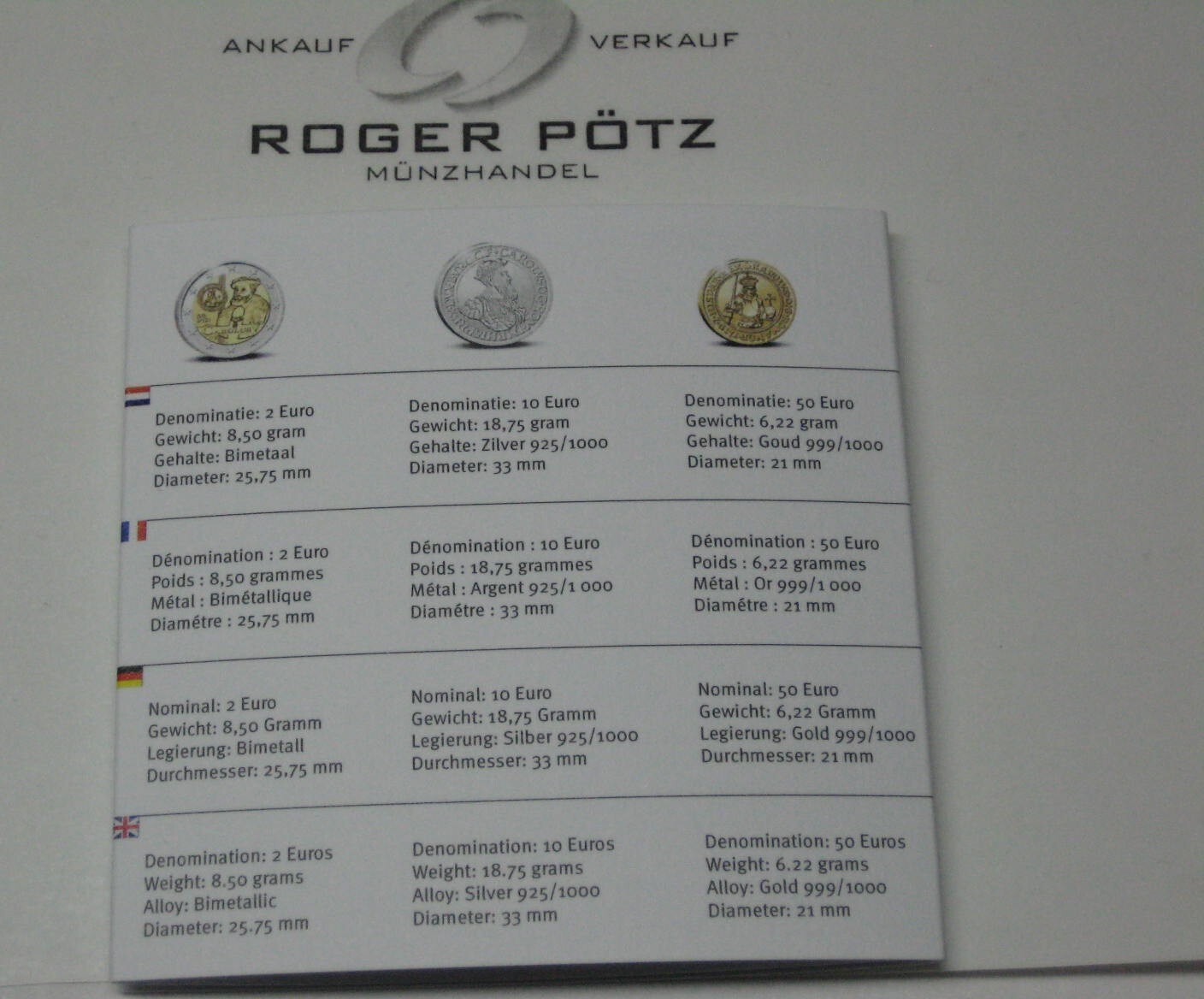 BELGIEN 62 Euro 2 + 10 + 50 Euro 2021 Gold Silber Prestigeset Karl V PP ...