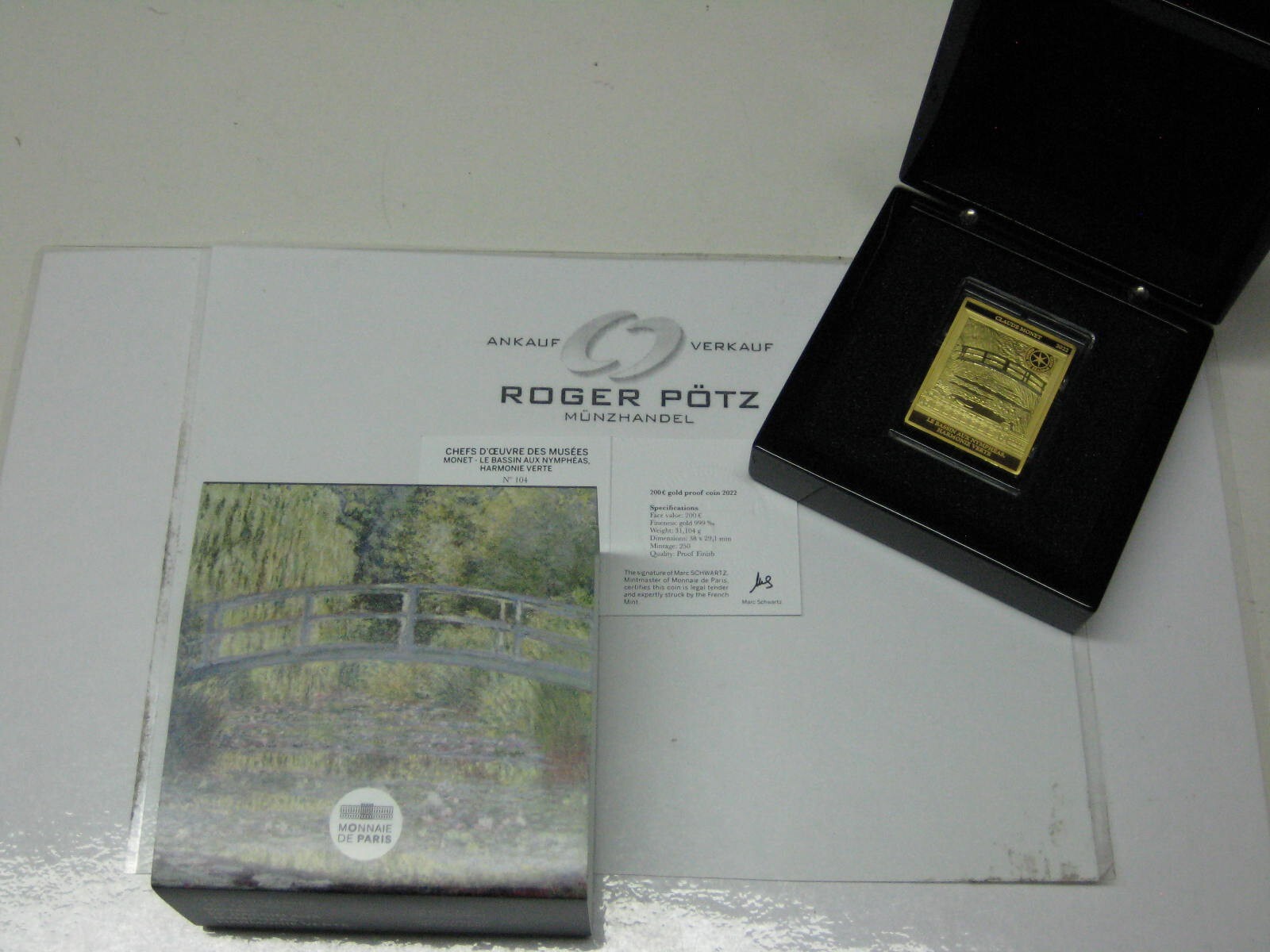 FRANKREICH 200 Euro Gold 2022 Claude Monet PP Wasserlilienteich Water ...
