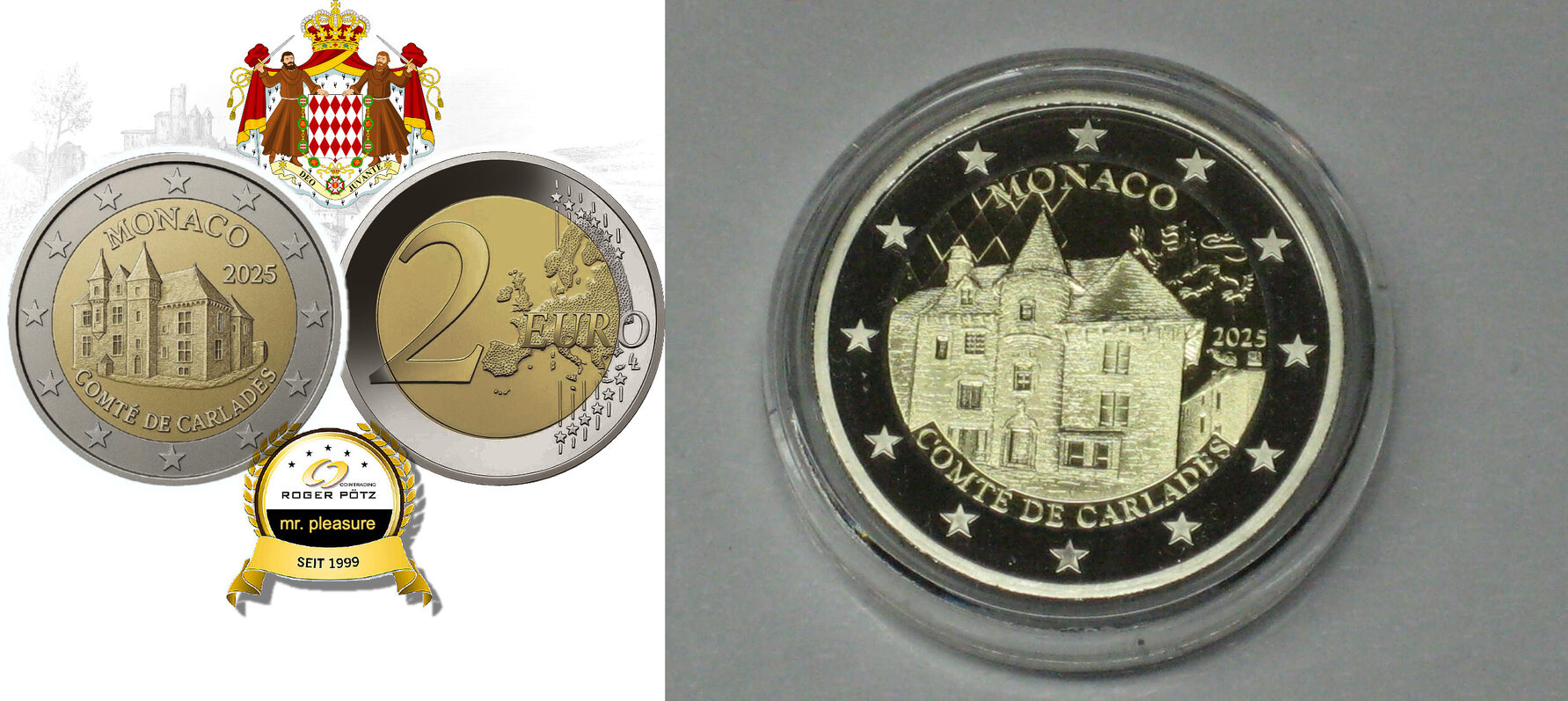 2 Euro 2025 Monaco PP Ehemalige Lehen - Carlades proof | MA-Shops