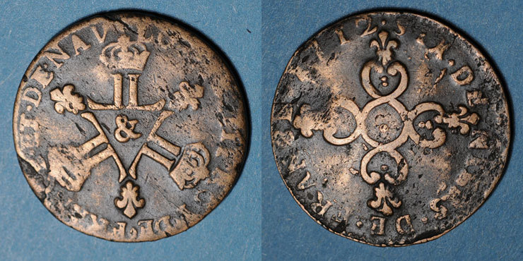 FRENCH ROYAL COINS 6 deniers 1712 Louis XIV (1643-1715). dits dardenne ...