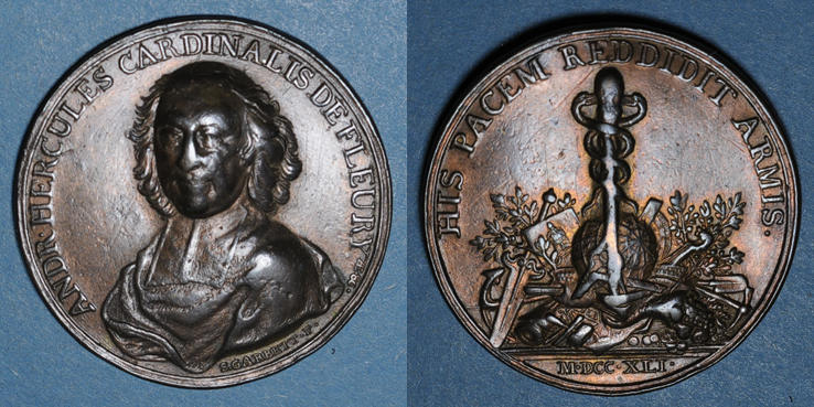 MEDALS 1741 Cardinal de Fleury (1653-1743). Médaille cuivre. 39,4 mm VF ...