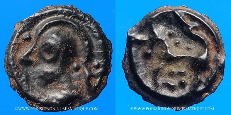 CELTIC COINS Sénones. Région de Sens. Potin, 1er siècle av. J-C VF+ ...