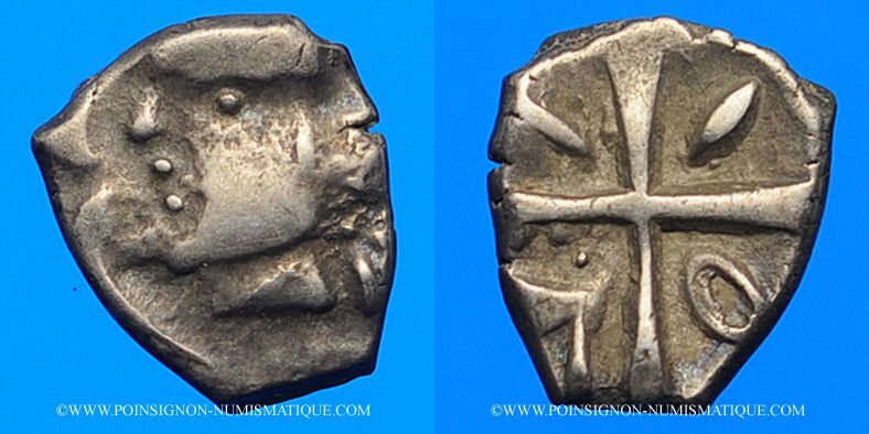 CELTIC COINS Drachme Volques Tectosages. Région de Toulouse. à la tête ...