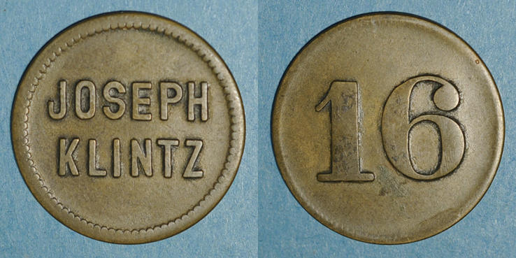 FRENCH EMERGENCY COINS 16 pfennig Mulhouse (68). Joseph Klintz ...