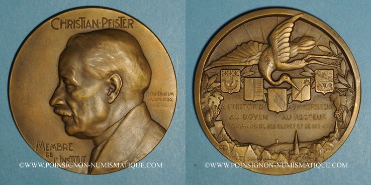 franc 1932 Alsace. Beblenheim. Christian Pfister historien, recteur ...