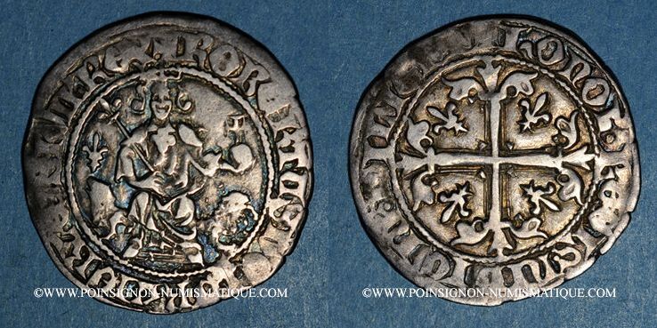 EUROPE 1309-1343 Italie. Sicile. Les Angevins. Robert d'Anjou. Carlin Rare ! VF | MA-Shops