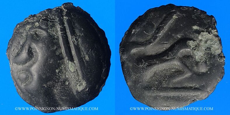 CELTIC COINS Potin Séquanes. Région de Besançon. à la grosse tête, 2e ...