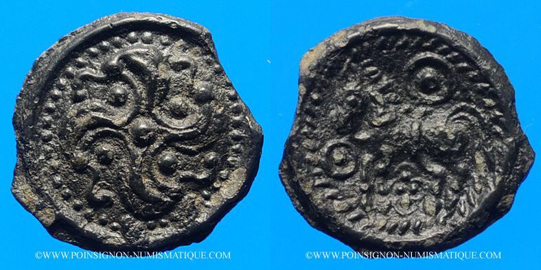 CELTIC COINS Potin Suessiones. Région de Soissons. à la svastika, 2e ...
