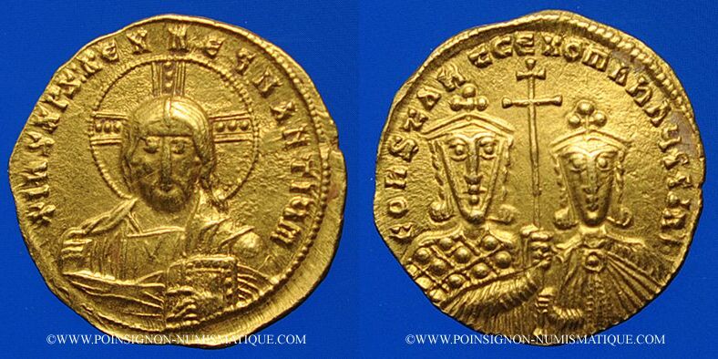 ANTIQUE GOLD COINS 945-959 n. Chr. Empire byzantin. Constantin VII & son fils Romain II (945-959 ...