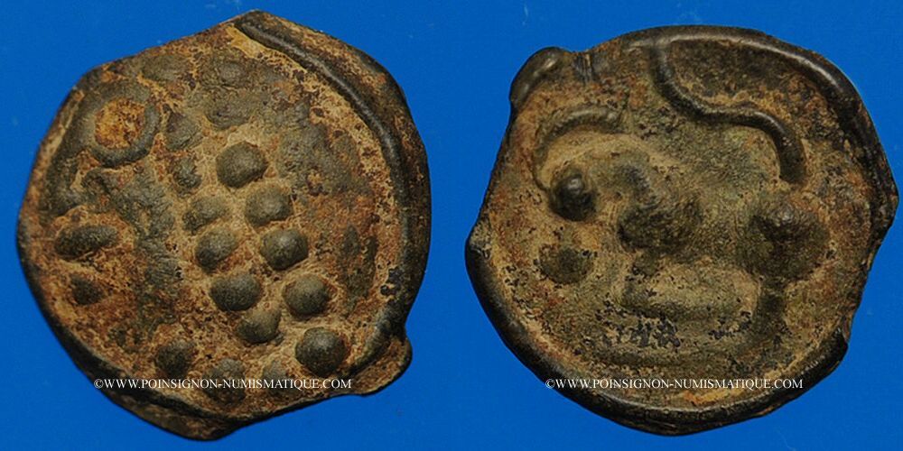 CELTIC COINS Potin Séquanes. Région de Besançon. à la grosse tête ...