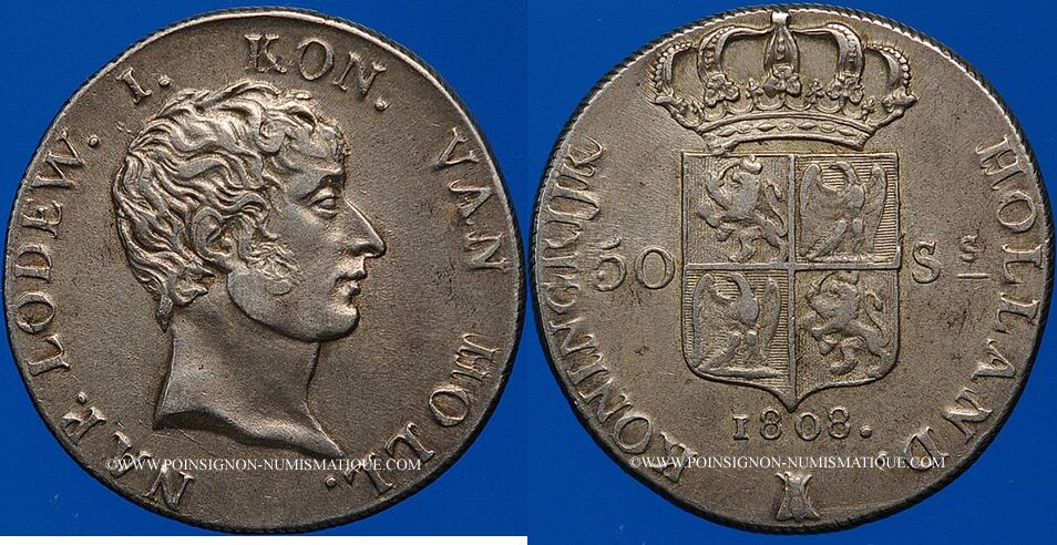 FRENCH MODERN COINS 50 stuivers 1808 Pays Bas. Royaume de Hollande ...
