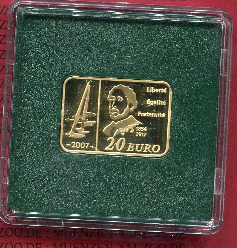 20 Euro Gold 1/2 Unze Frankreich 20 Euro Gold 2007 Degas Barrenform PP ...