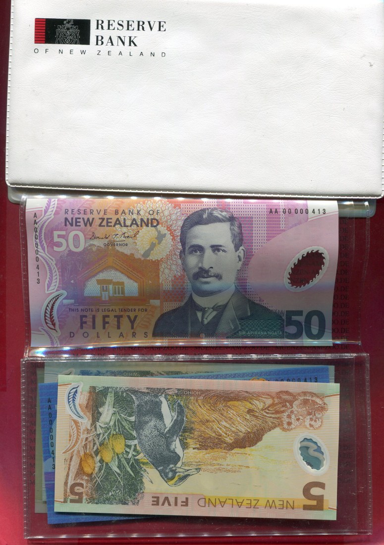 Neuseeland New Zealand 5-100 Dollars mit extra 10 $ Millennium 2000/ ...