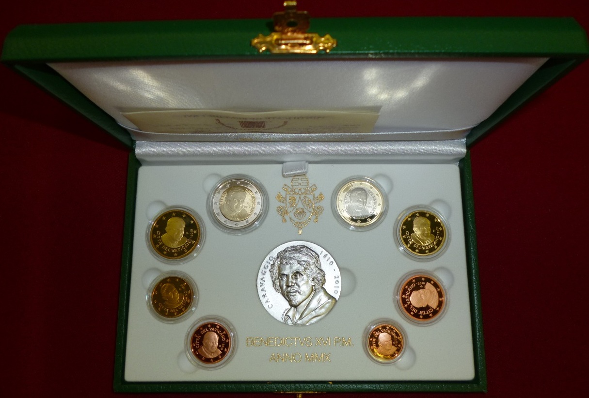 Vatikan Papst Benedikt XVI. Kursmünzensatz mit Medaille PP Vatikan Kursmünzensatz 2010 1 Cent ...