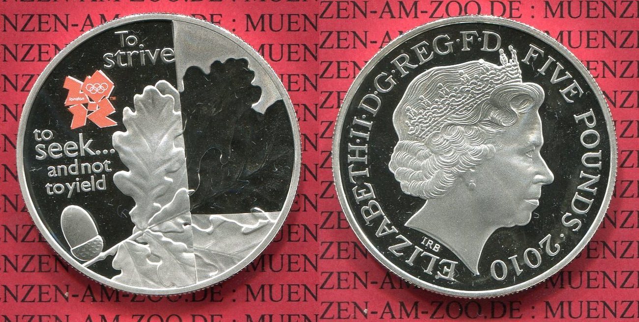 Großbritannien, Great Britain 5 Pfund Pounds Farbmünze Großbritannien 5 ...