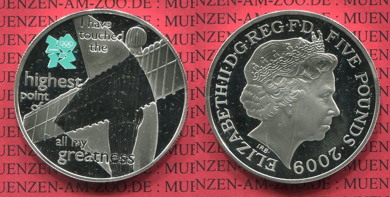 Großbritannien, Great Britain 5 Pfund Pounds Farbmünze 2009 ...