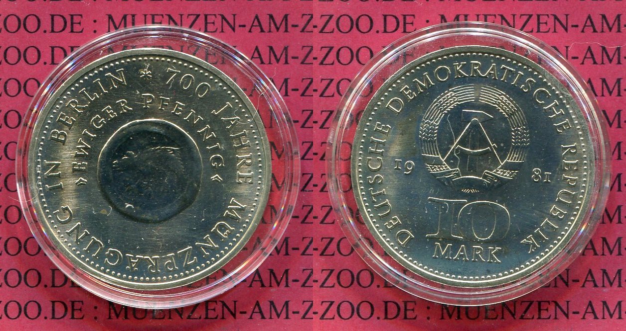 10 Mark DDR Gedenkmünze Cu/Ni DDR 10 Mark, 1981, 700 Jahre Münzprägung ...